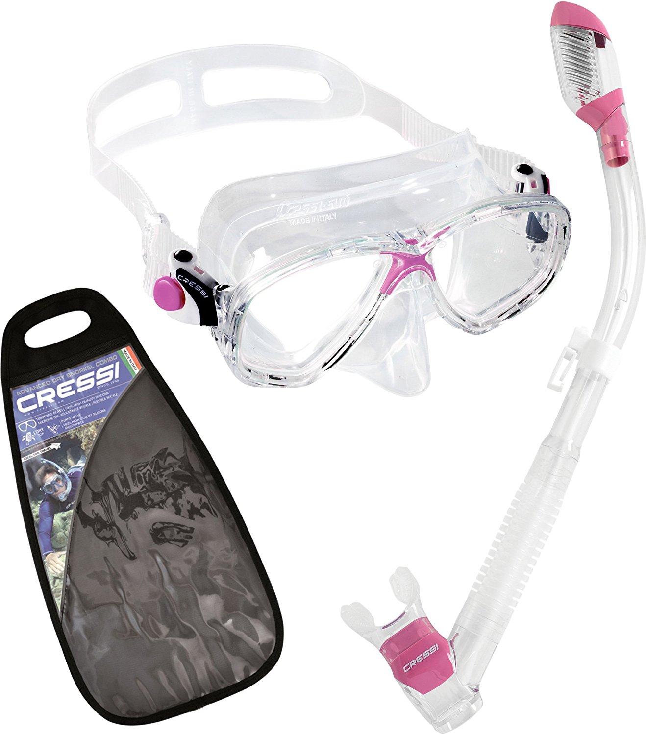 Cressi MAREA & Supernova Dry Mask Snorkel Combo Pink for sale online | eBay